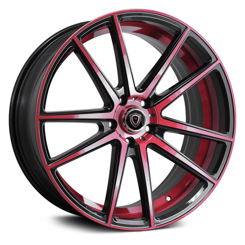 MARQUEE LUXURY® M3197 Wheels - Black with Red Face and Inner Lip Rims