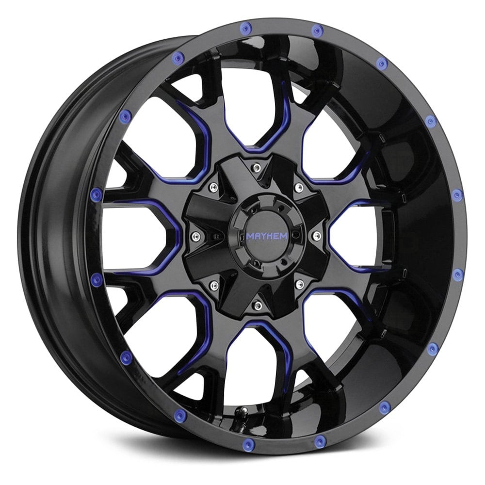 MAYHEM® 8015 WARRIOR Wheels - Black with Prism Blue Accents Rims