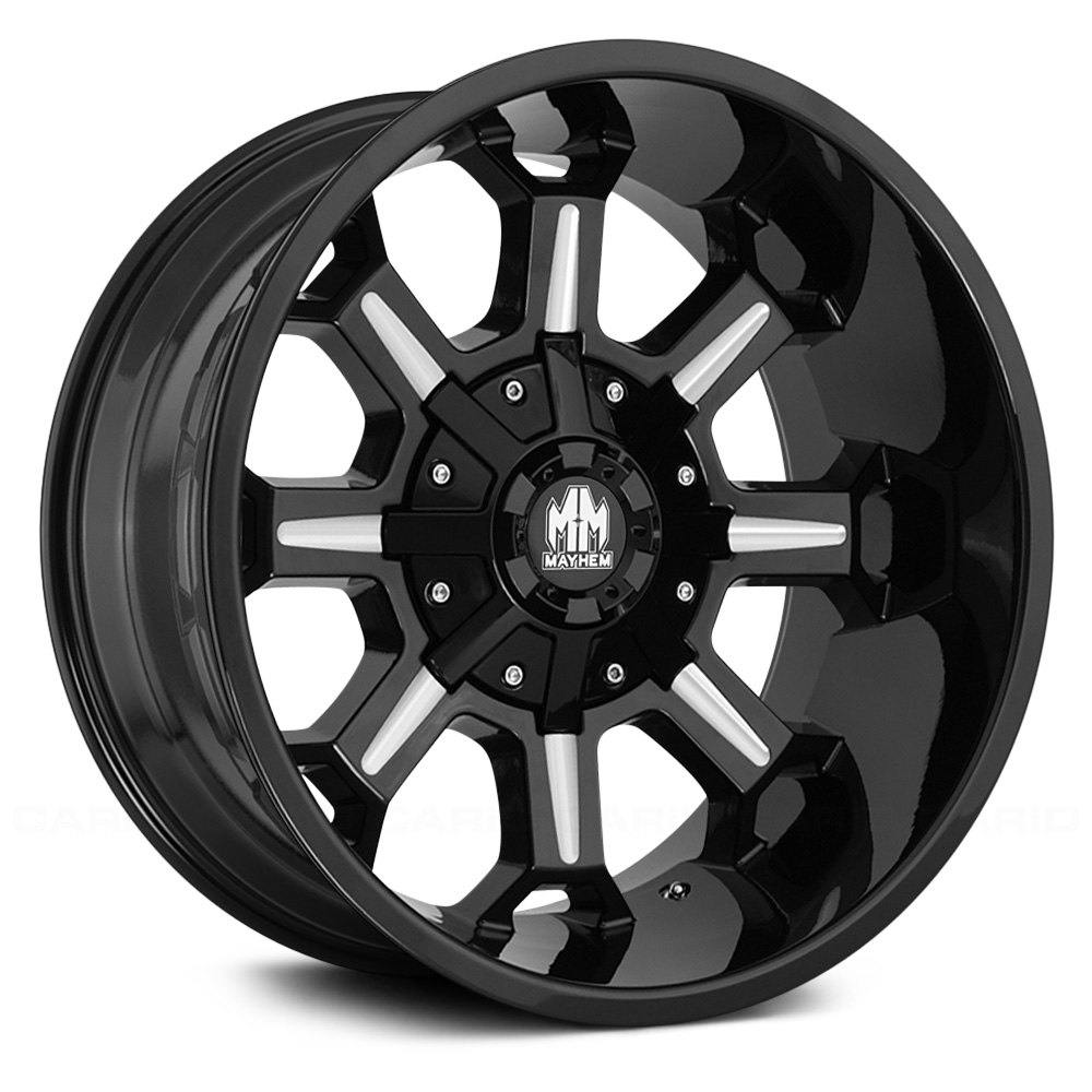 MAYHEM® 8105 COMBAT Wheels - Gloss Black with Milled Spokes Rims