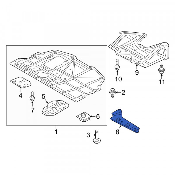 Mazda OE DB4G501C0C - Front Radiator Support Baffle