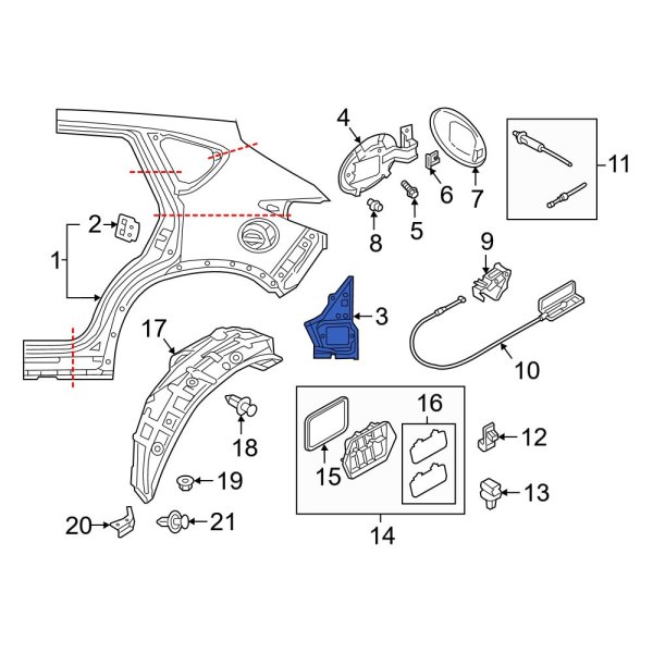 Mazda OE D1YE7140X - Rear Left Quarter Panel Extension