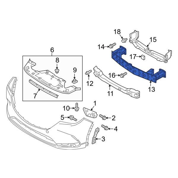 Mazda OE TK4850070 - Front Bumper Impact Bar
