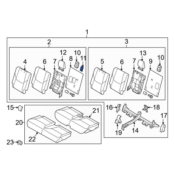 Mazda OE GHP9886A202 - Rear Right Child Restraint Anchor Plate Bezel
