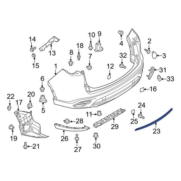Mazda OE TK5050369C - Rear Bumper Trim