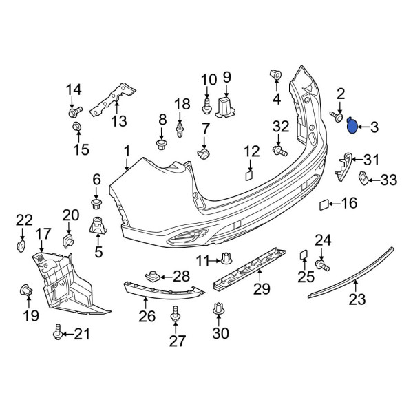 Mazda OE TK48505A1BB - Bumper Cover Cap