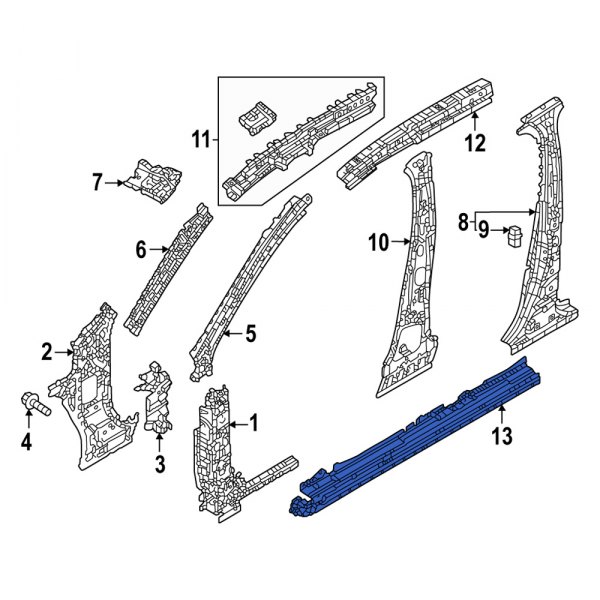 Mazda OE VA407027Y - Right Rocker Panel Reinforcement