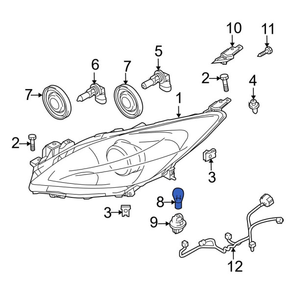 Mazda OE GS3L5106Y - Turn Signal Light Bulb