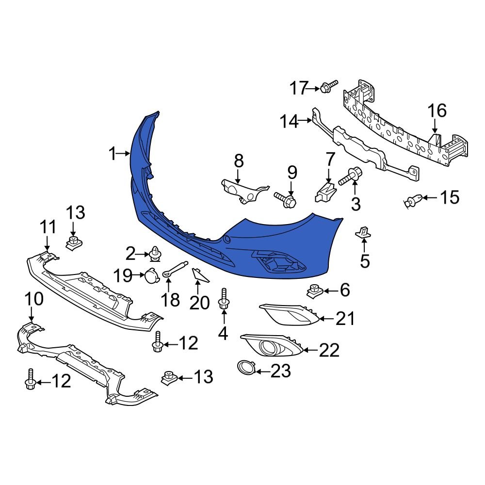 Mazda OE BJS750031A9U - Front Bumper Cover