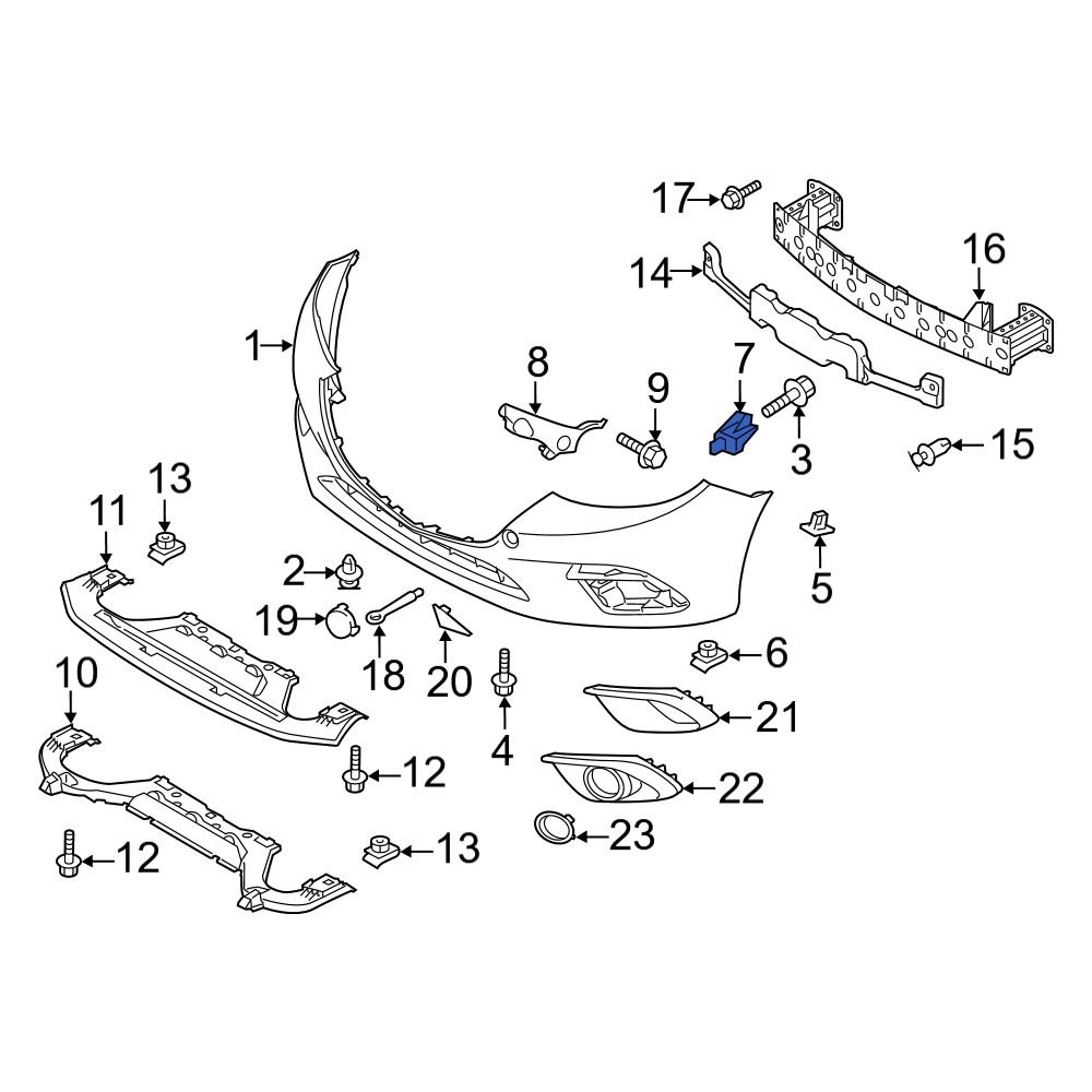 Mazda OE BHN150152 - Front Right Bumper Cover Bracket