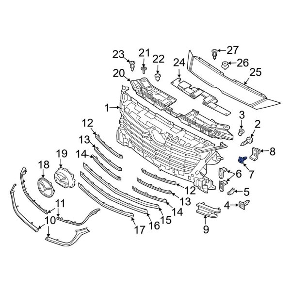 Mazda OE G46L50EB1 - Grille Emblem Clip