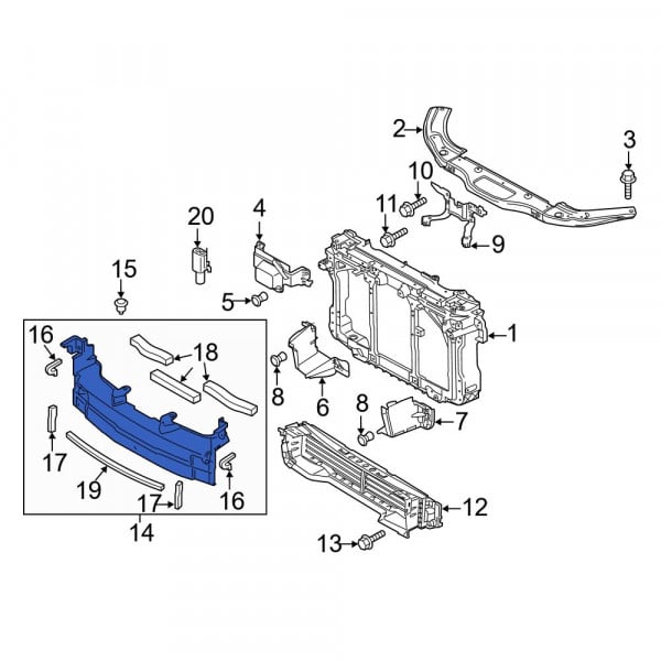 Mazda OE BALV501C0A - Front Radiator Support Air Deflector
