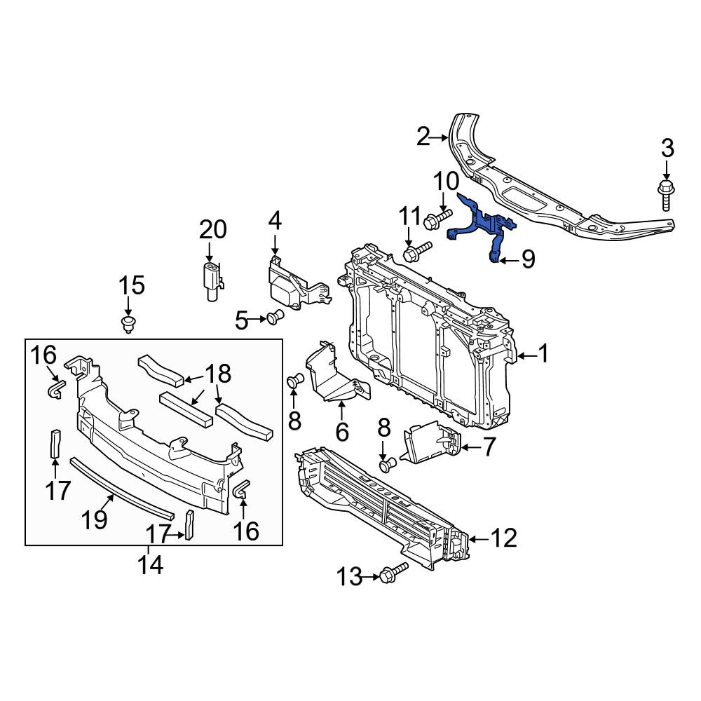 Mazda OE B45A5215Y - Front Hood Latch Support