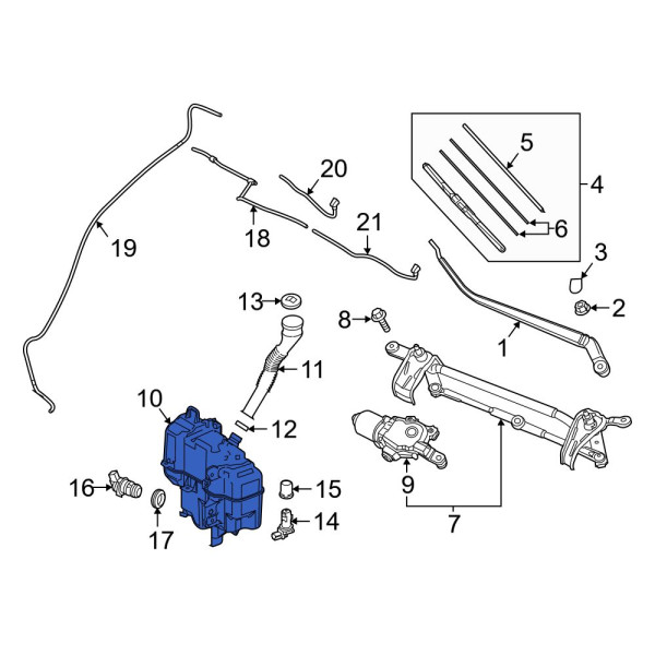 Mazda OE BJT767481 - Washer Fluid Reservoir