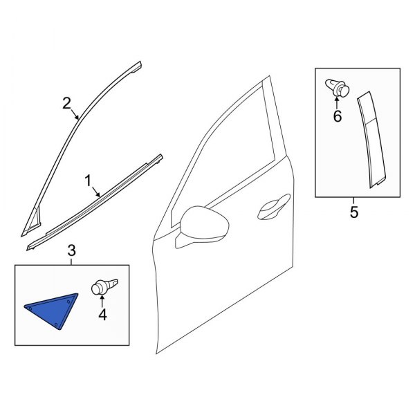 Mazda OE BJS750M40A - Rear Left Forward Door Applique