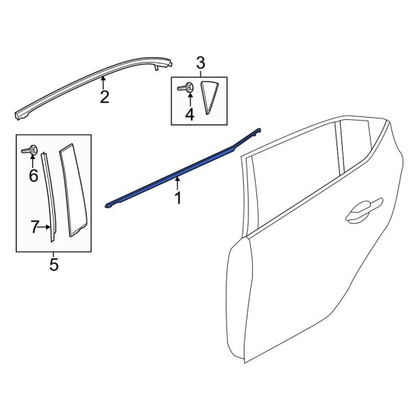 Mazda OE BHP250650C - Front Left Door Belt Molding