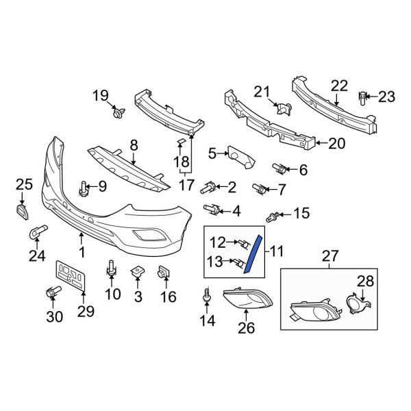 Mazda OE TE6951W80 - Front Left Bumper Corner Cover