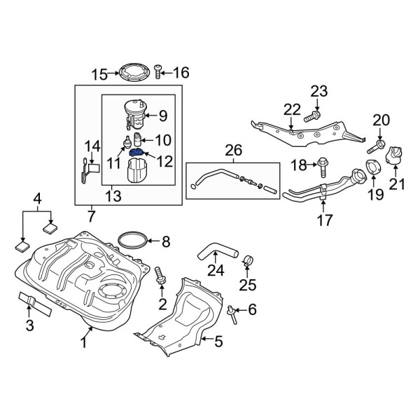 Mazda OE PE0113ZE1 - Fuel Pump Filter