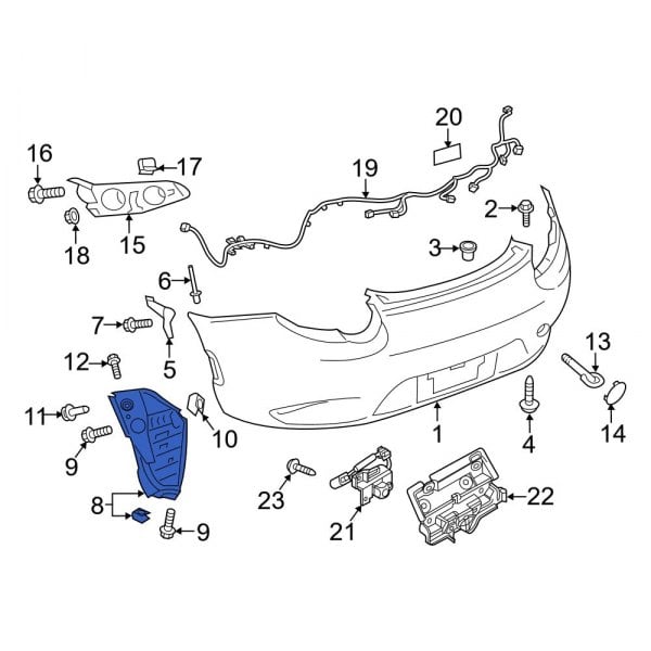 Mazda OE N24350350A - Rear Left Bumper Splash Shield