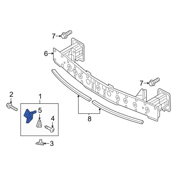Mazda OE BDTS500U0A - Front Left Bumper Impact Bar Bracket