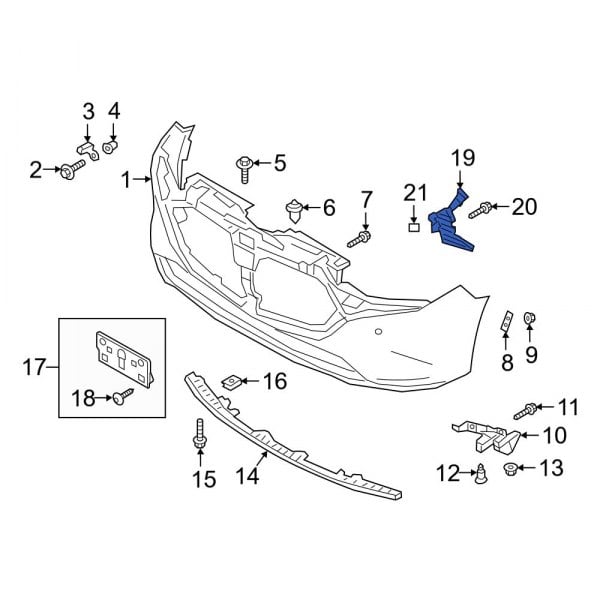 Mazda OE BCKN50M32A - Front Right Bumper Cover Cap