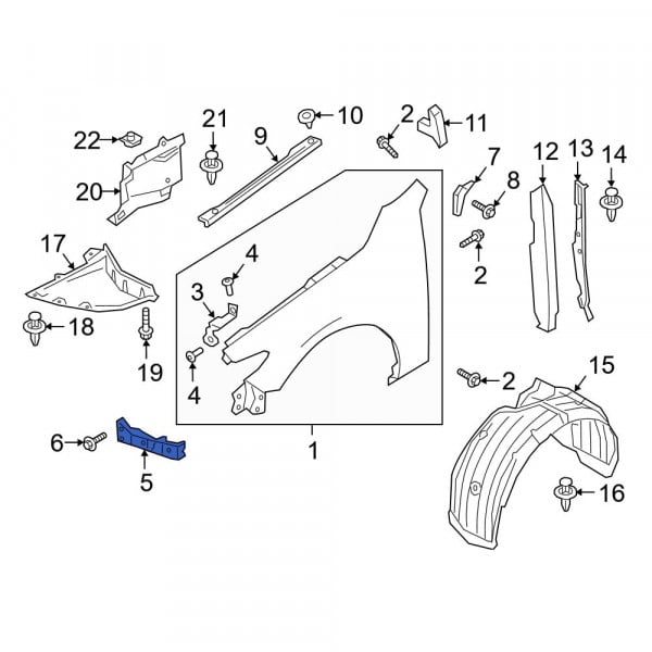 Mazda OE BCJH52140 - Front Right Fender Bracket