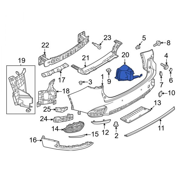 Mazda OE KB7W70752 - Rear Outer Bumper Cover Bracket
