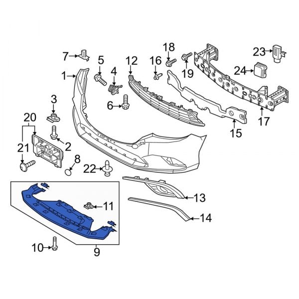 Mazda OE GHP9500S0A - Front Bumper Splash Shield