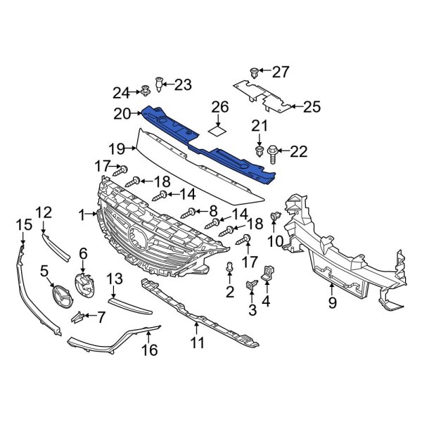 Mazda OE GHP950717D - Upper Grille Molding Bracket