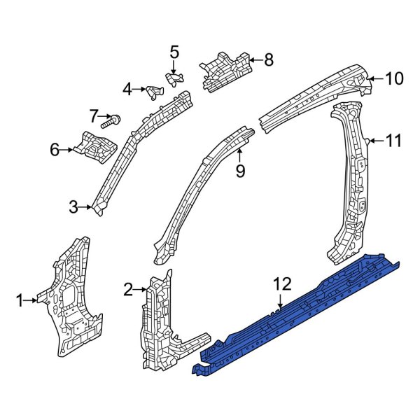 Mazda OE DN4E7027Y - Right Rocker Panel Reinforcement