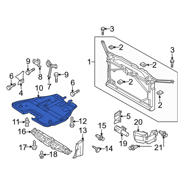 Mazda OE BP4K56111M - Front Radiator Support Splash Shield