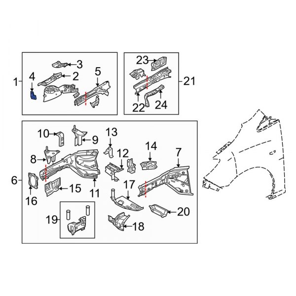 Mazda OE BP4K53243A - Right Fender Bracket