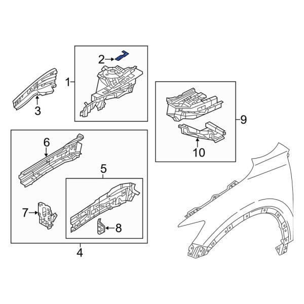 Mazda OE KD5353290 - Right Fender Apron Bracket