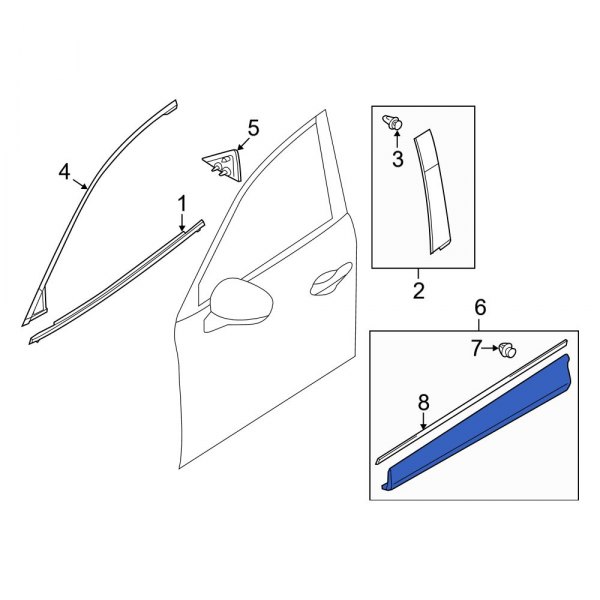 Mazda OE KD5351RA0C - Front Right Door Molding