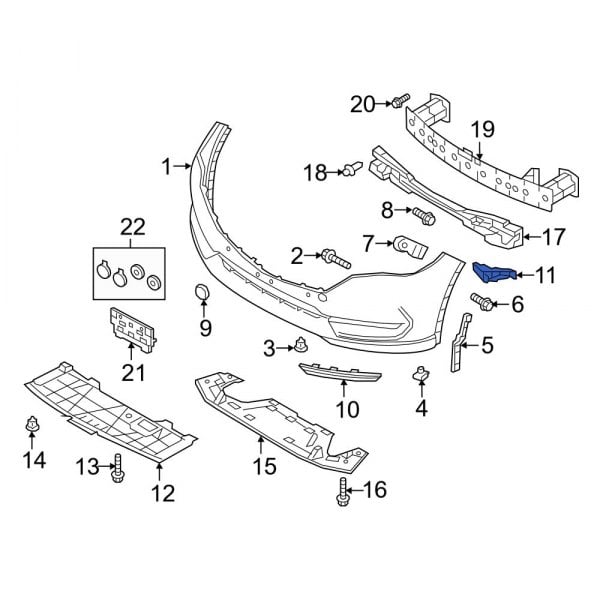 Mazda OE KB8B50C12B - Right Fog Light Trim Bracket
