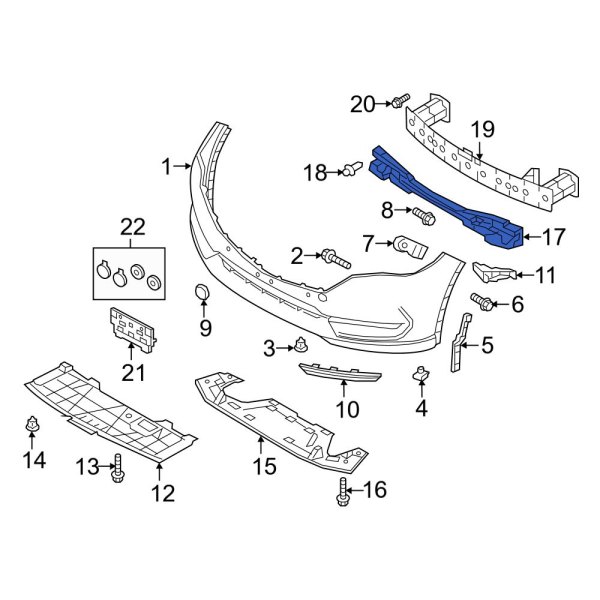 Mazda OE KB7W50111A - Front Bumper Impact Absorber
