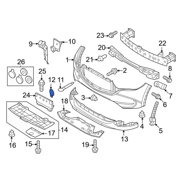 Mazda OE KB8A5611Y - Front Radiator Support Splash Shield