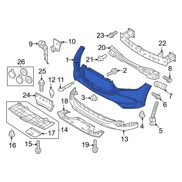 Mazda OE KSD450032A - Front Lower Bumper Cover