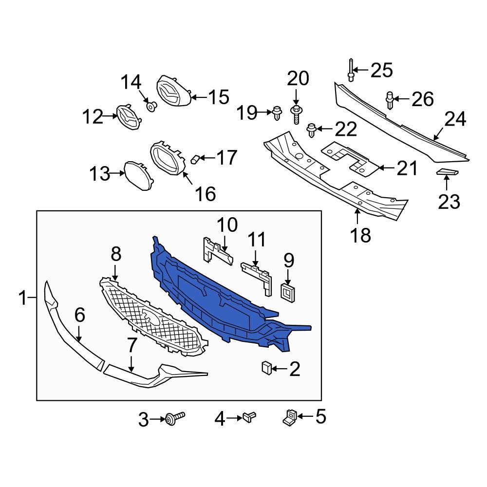 Mazda OE KB8C50719 - Front Grille