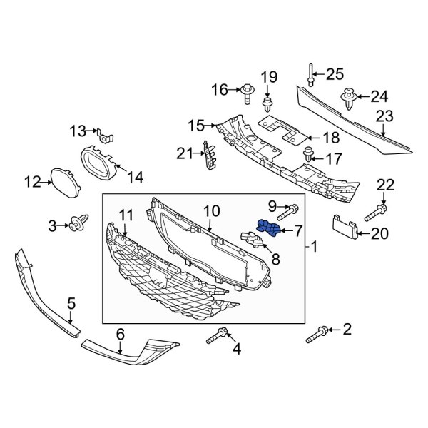 Mazda OE KSD450162 - Front Left Grille Bracket