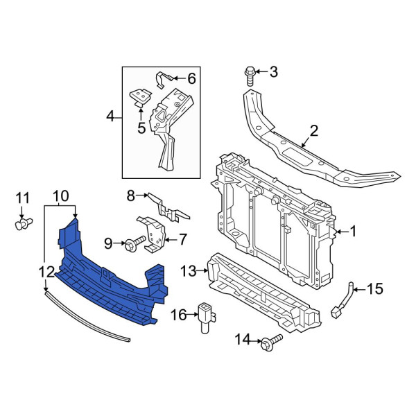 Mazda OE KB8A501C0C - Front Radiator Support Air Duct