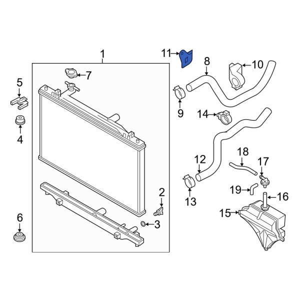 Mazda OE PAF115373A - Upper Radiator Coolant Hose Bracket
