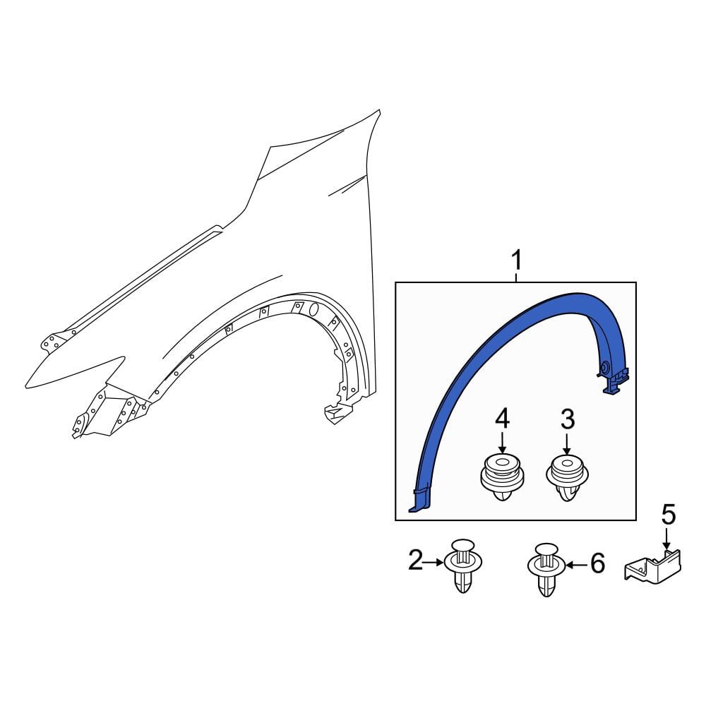 Mazda OE KPF151W30 - Front Left Wheel Arch Molding