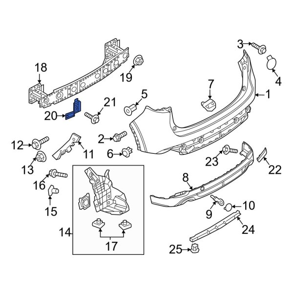 Mazda OE KSD450271A - Rear Right Bumper Cover Stay