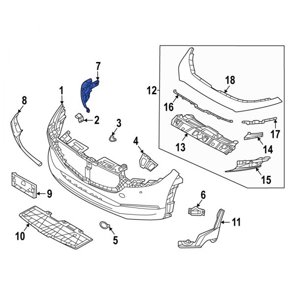 Mazda OE DGH950153 - Right Bumper Cover Bracket