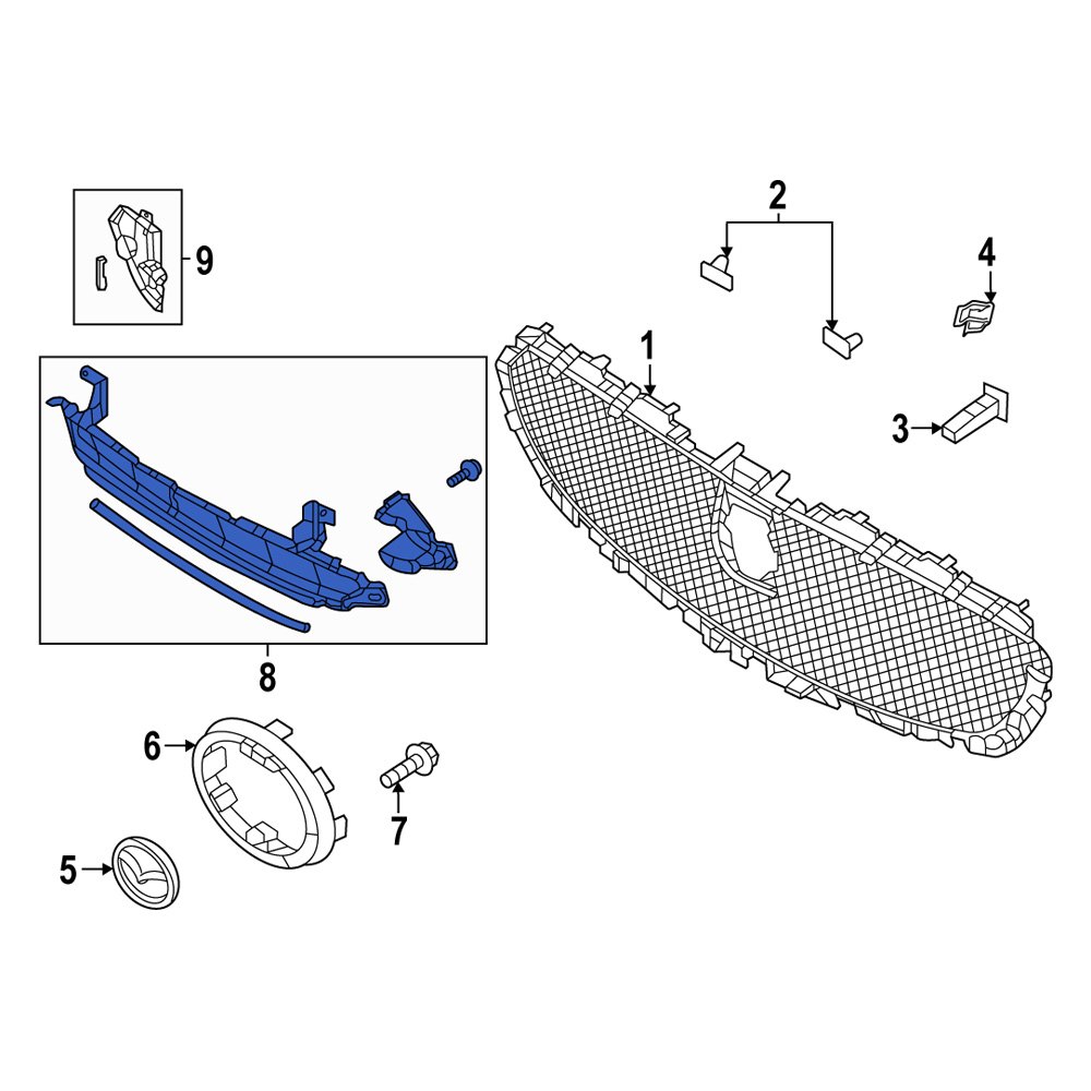 Mazda OE DGH9501T0 - Front Lower Grille