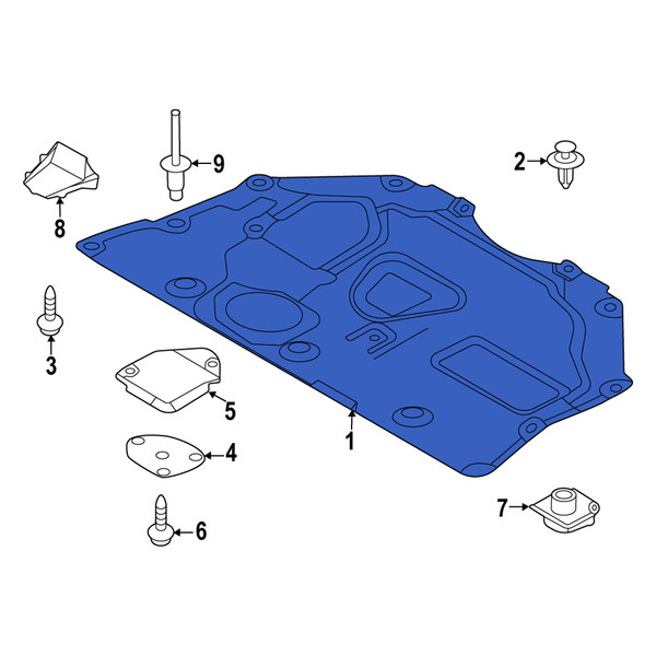 Mazda OE DGH95611Y - Front Radiator Support Splash Shield