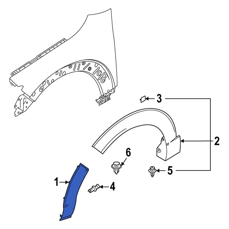 Mazda OE DGH951W81A - Front Left Lower Wheel Arch Molding