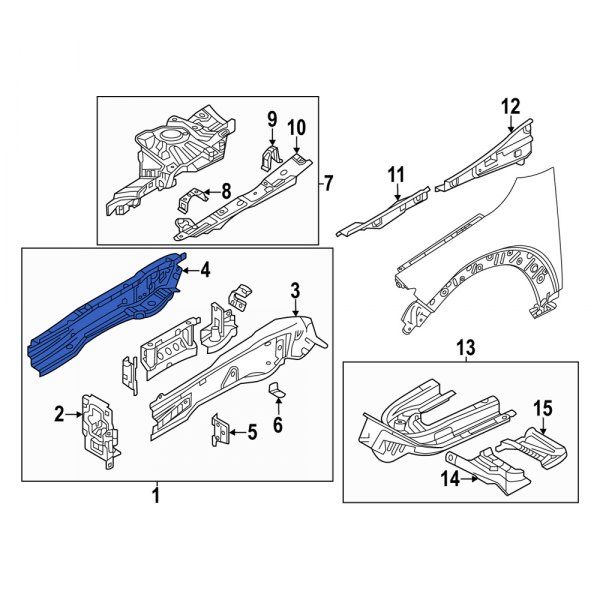 Mazda OE BDYS543A0 - Front Left Inner Frame Side Member