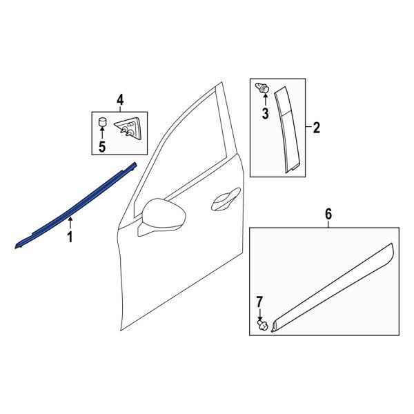 Mazda OE DGH950650A - Front Left Door Belt Molding