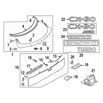 Mazda CX-30 Trunk & Tailgate Hardware | CARiD